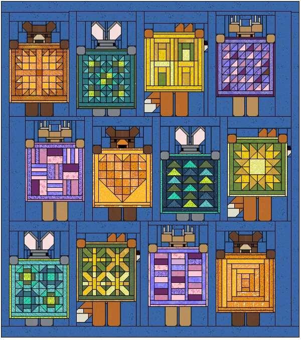 Show and Tell by Elizabeth Hartman | Block of the Month – Calliope Quilts
