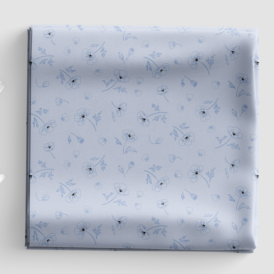 Forever Blooms - Ephemeral Beauty - Pale Blue- CC63.1 – Calliope Quilts
