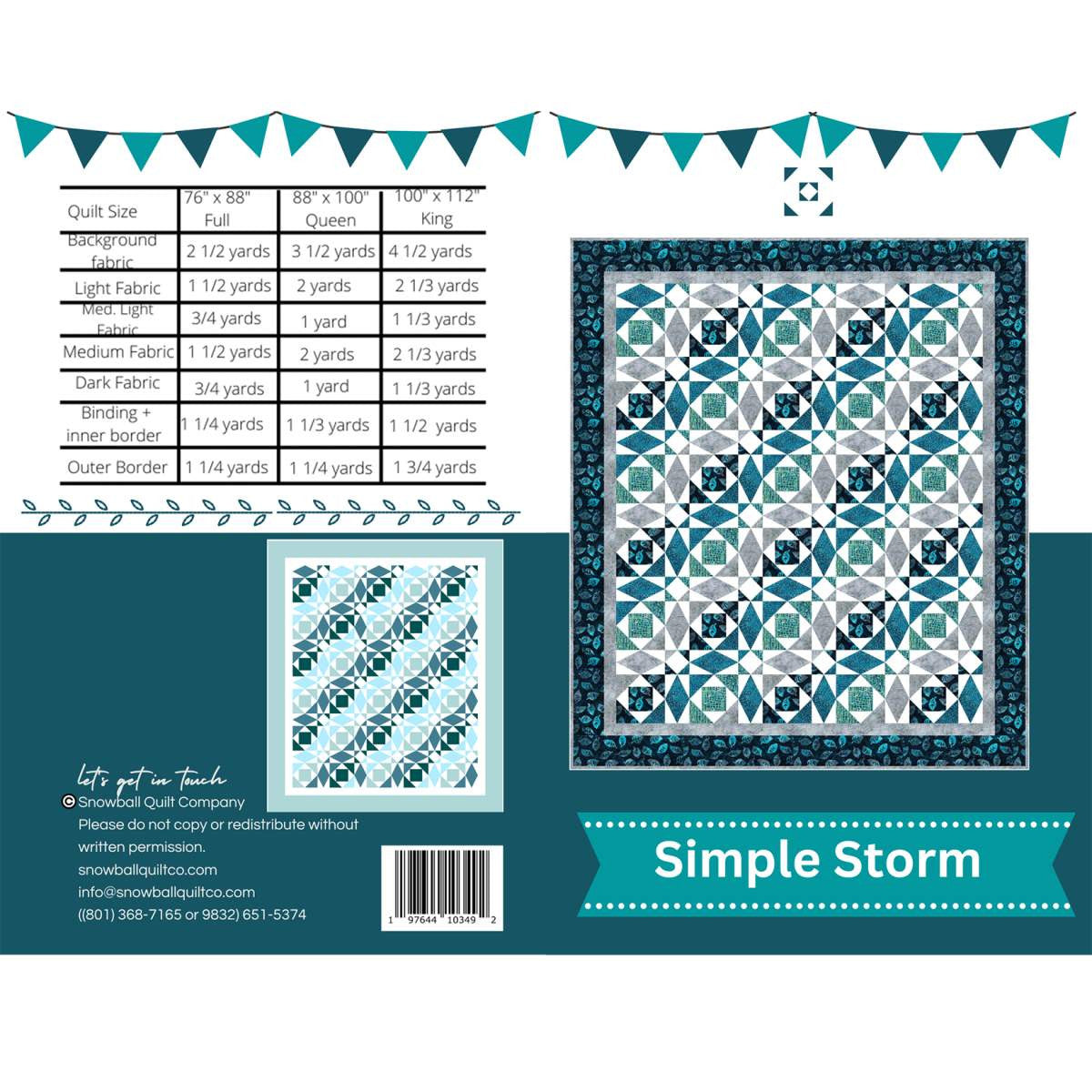 Simple Storm - Snowball Quilt Company - Quilt Pattern – Calliope Quilts