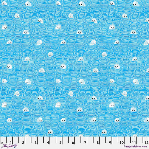 Polar Seas - Wave Surfing Seals - Water – Calliope Quilts